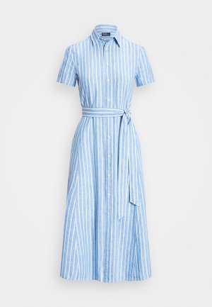 Polo Ralph Lauren SHORT SLEEVE DAY DRESS - Shirt dress - blue/yellow/blue - Zalando.co.uk