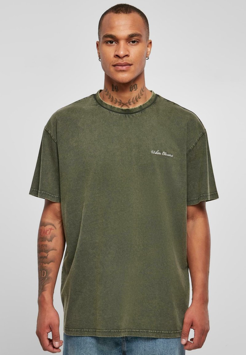 Urban Classics Small Embroidery T Shirts Basic Bottlegreen