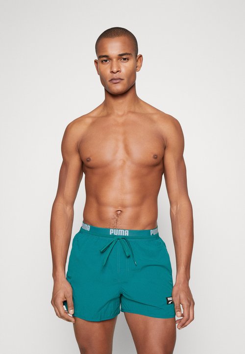 Puma SWIM MEN LOGO LENGTH SWIM SHORTS - Badeshorts - black/schwarz ...