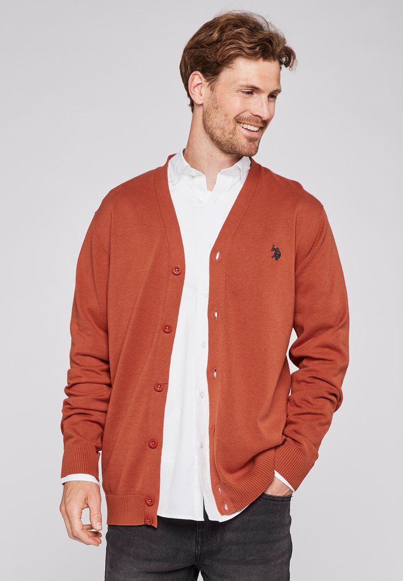 U.S. Polo Assn. DOLOVAN KNIT CARDIGAN - Strickjacke - bombay brown ...