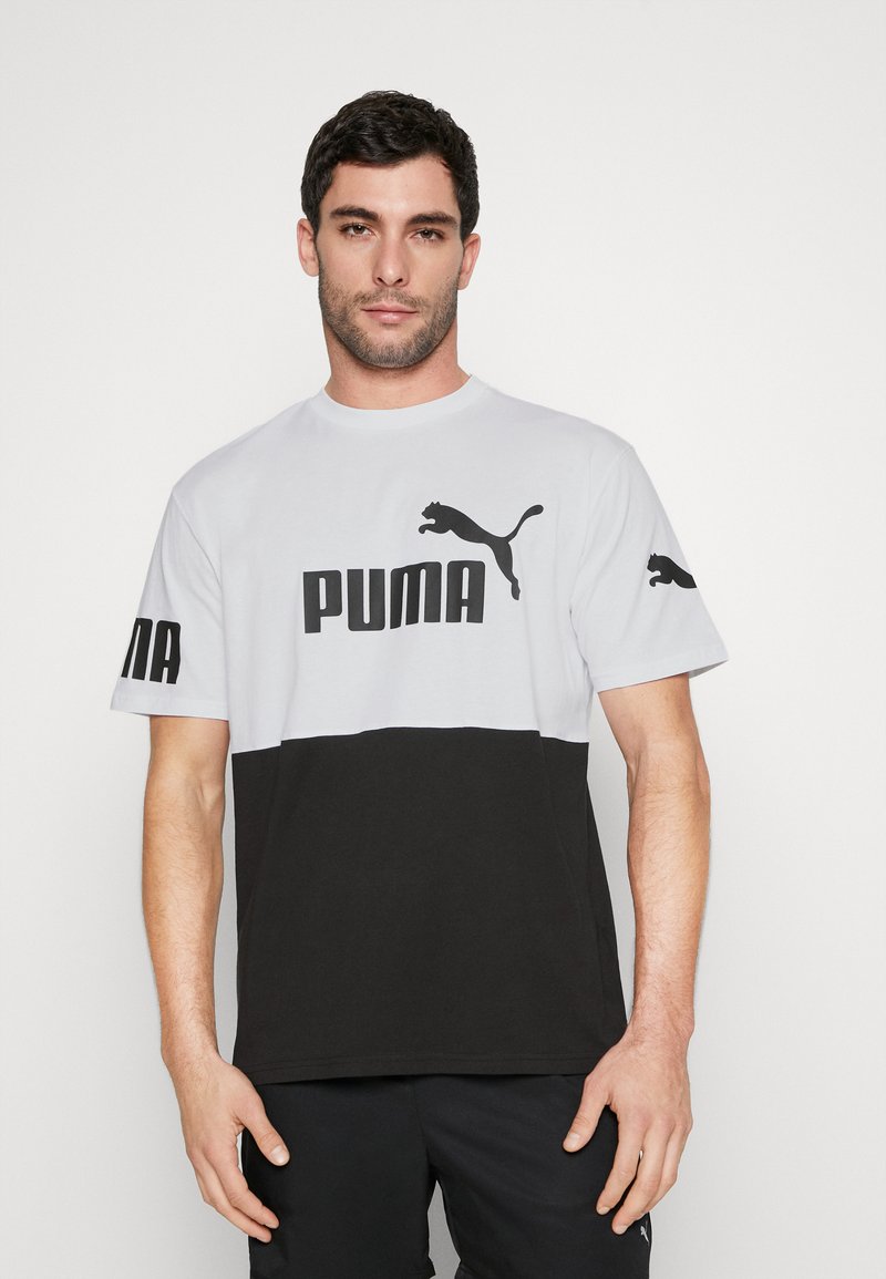 Puma POWER COLORBLOCK - T-shirt imprimé - white/blanc - ZALANDO.FR