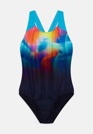 Speedo GIRLS DIGITAL SPLASHBACK - Badedrakt - black/flare pink/bolt ...