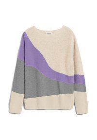 ARMEDANGELS MIYAA - Strickpullover - oatmilk purple stone/beige - Zalando