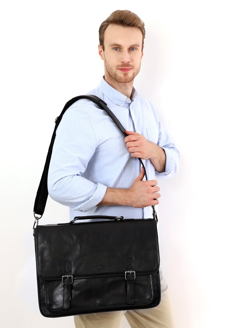 Gusti Leder MATTHEW S. - Mallette - schwarz/noir - ZALANDO.FR