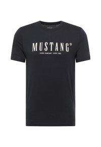Mustang Triko s potiskem - schwarz/černá - Zalando.cz