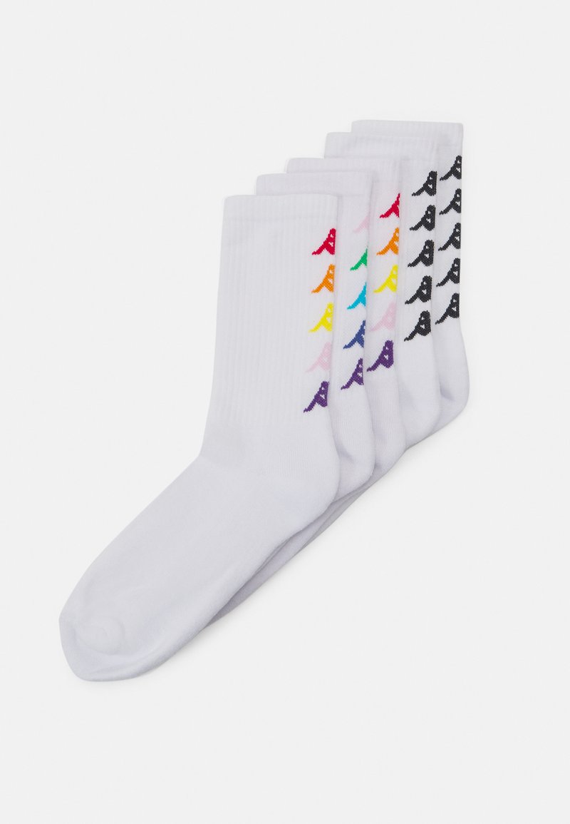 Kappa TENNIS UNISEX 5 PACK - Calze - bright white / caviar/bianco ...