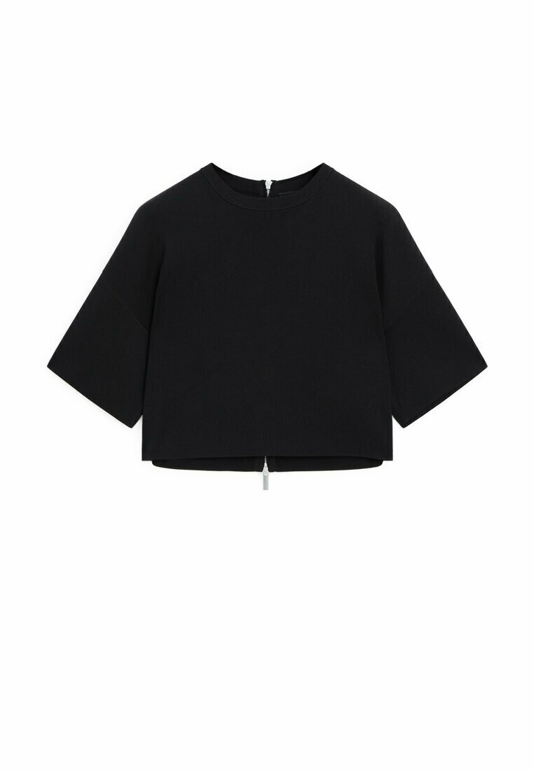 Massimo Dutti STUDIO - SHORT SLEEVE MOCK - T-Shirt print - black ...