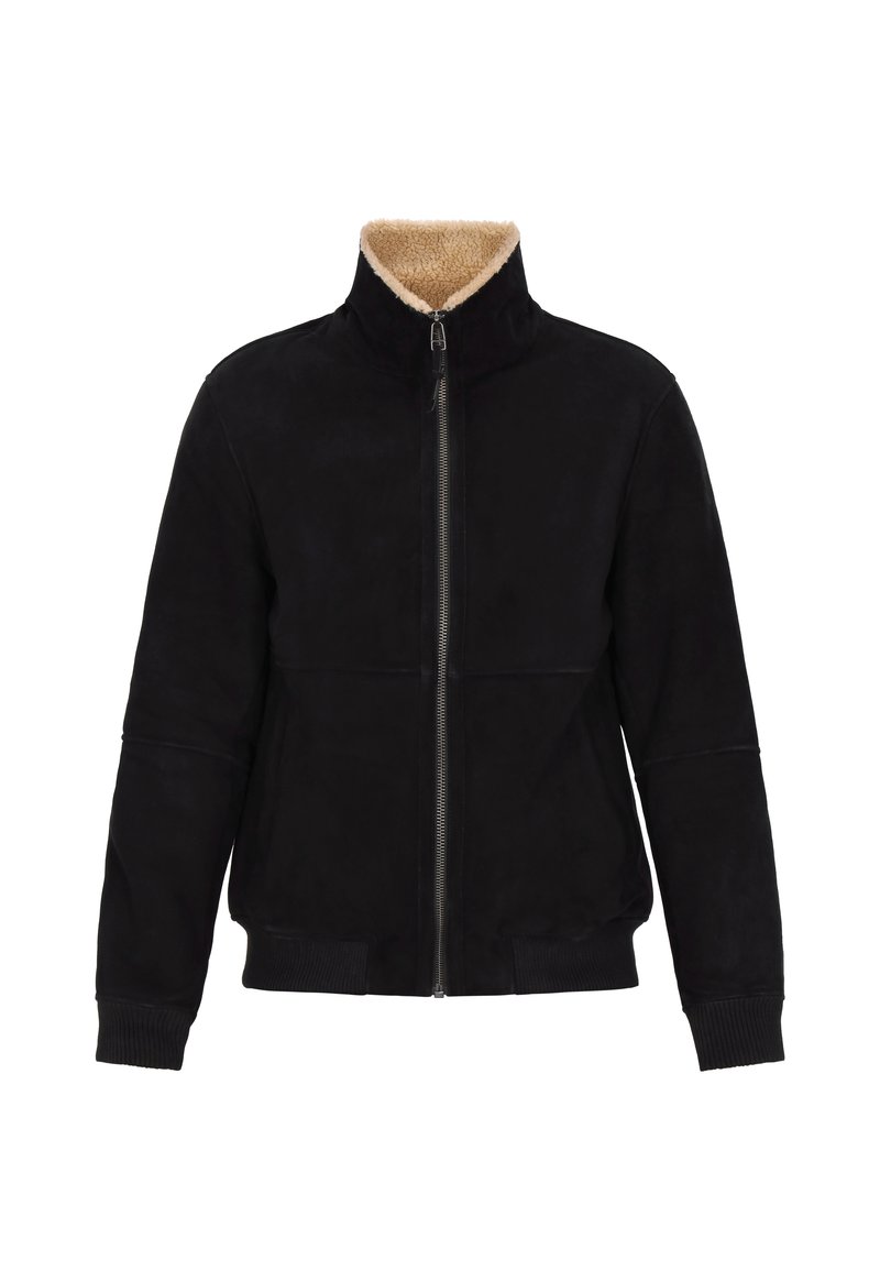 DreiMaster Leren jas - black/antraciet - Zalando.be