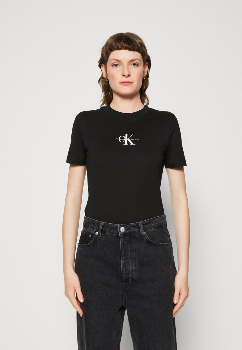 Calvin Klein Jeans MONOLOGO - T-shirt con stampa - black/nero - Zalando.it