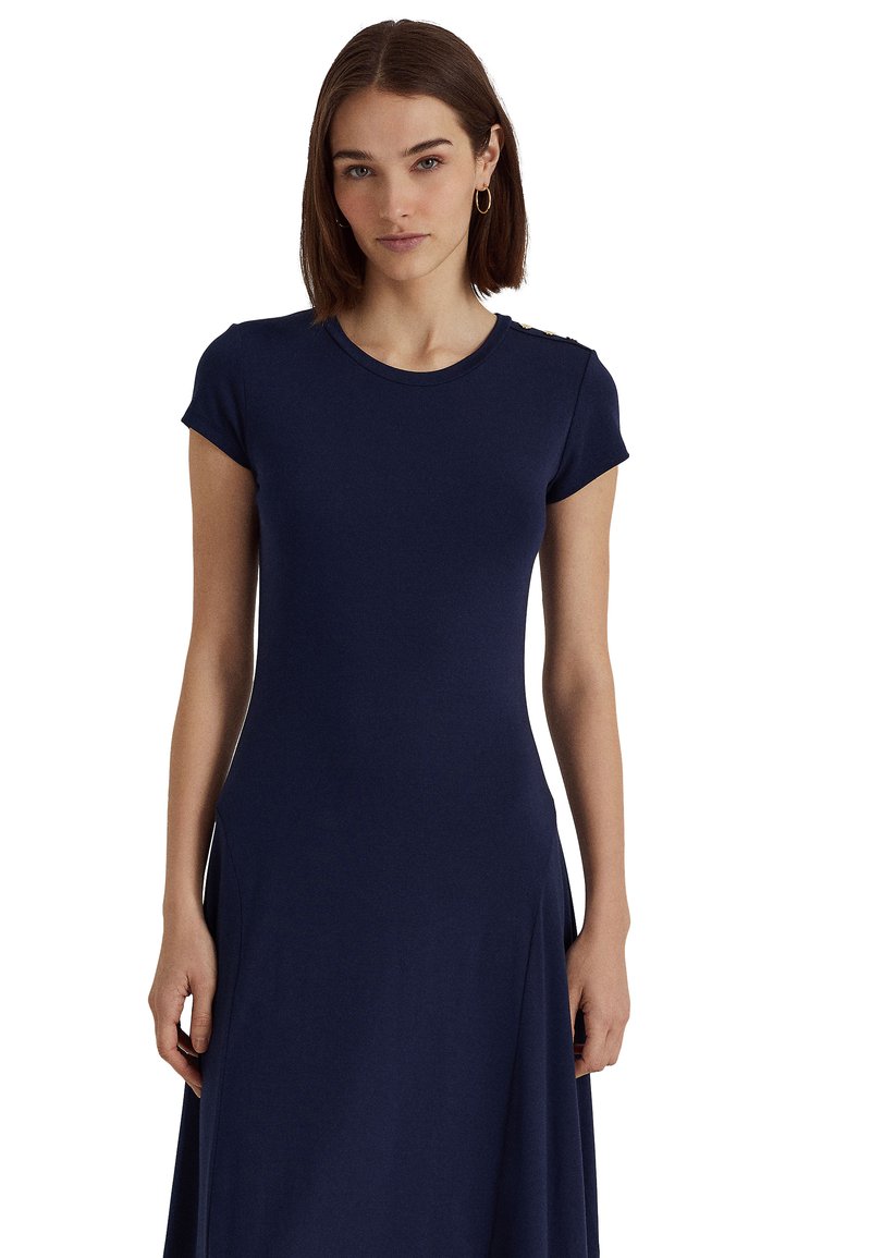 Lauren Ralph Lauren KIDAMINA SHORT SLEEVE DAY DRESS - Robe en jersey - french navy/bleu marine ...