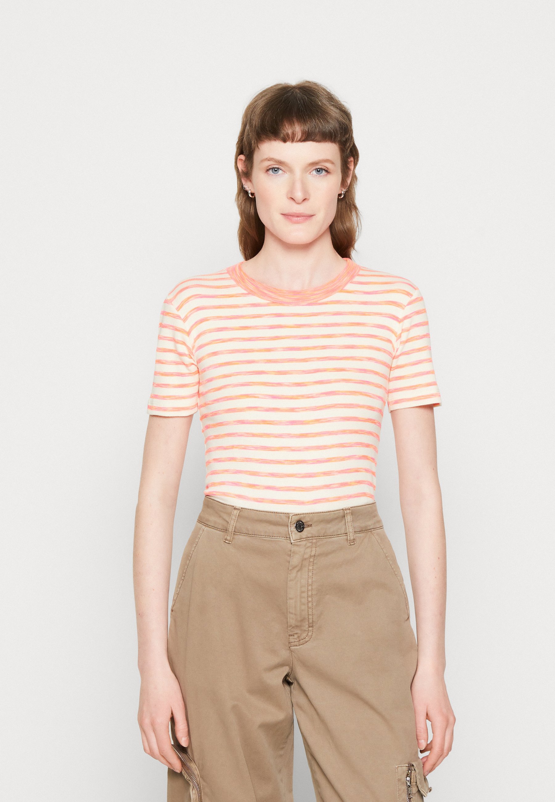 Mads Nørgaard STRIPE TRINE TEE - T-Shirt print - diva pink/pink ...