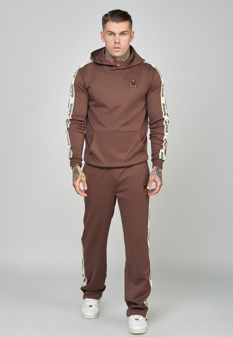 Siksilk Poly Open With Gothic Side Tape Tracksuit Bottoms Brown