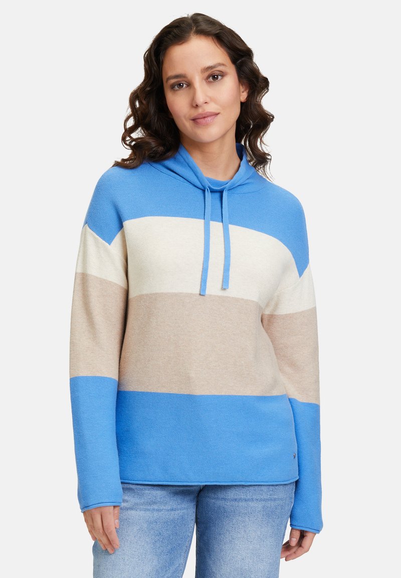 Betty & Co COLOR BLOCKING - Pullover - blau beige/bleu - ZALANDO.FR