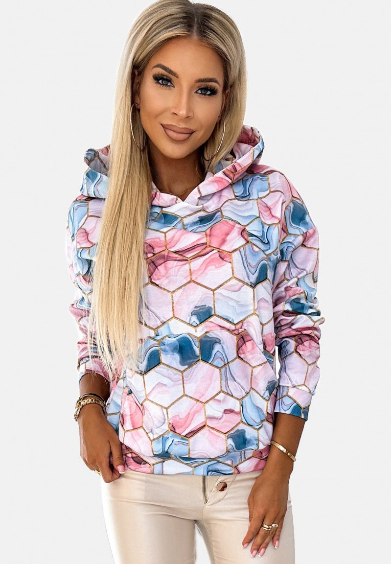 Chelsea Clark KANGAROO WITH LONG SLEEVES - Kapuutsiga pusa - pink white ...