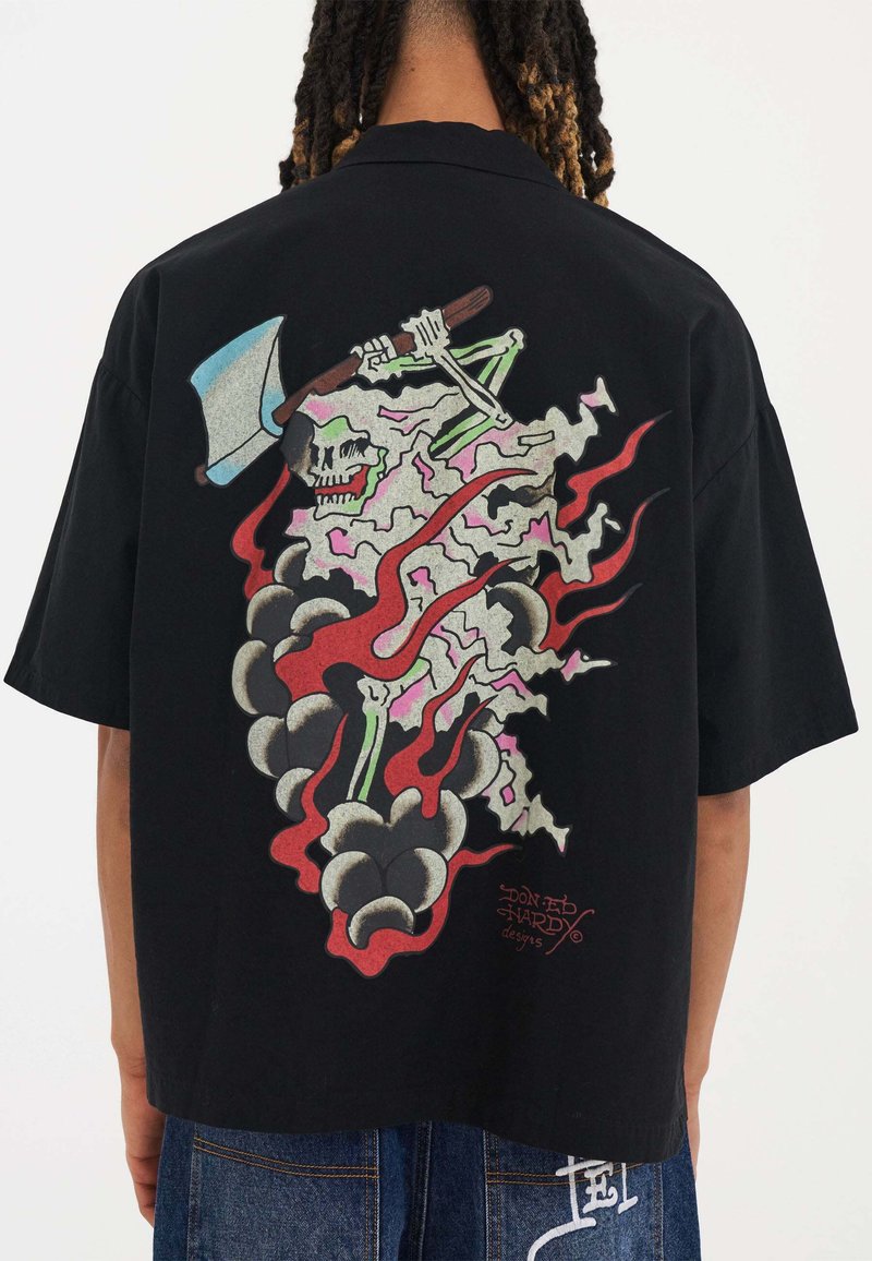 Ed Hardy DEATH FIGHTER CAMP SHORT SLEEVE SHIRT - Shirt - black - Zalando.ie