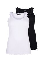 Zizzi 2-PACK WITH TRIM - Top - bright white black/white - Zalando