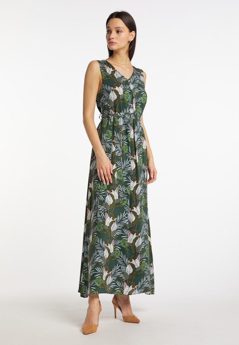 usha USHA QISHA - Maxikleid - dunkelgrün mehrfarbig/dunkelgrün - Zalando.de