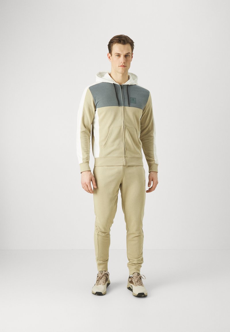 Champion ATHLEISURE HOODED - Tracksuit - tan/light grey/tan - Zalando