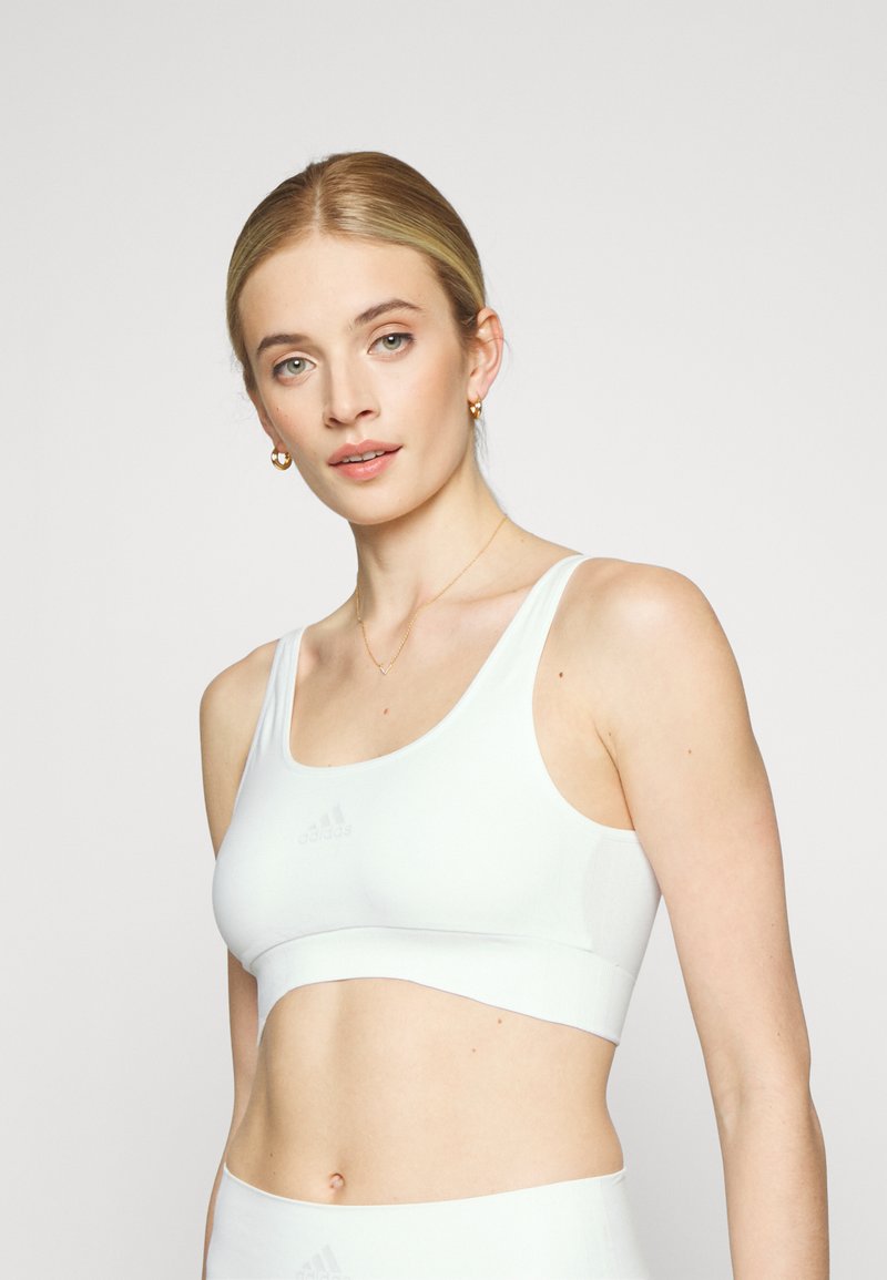 Adidas Sport Scooped Bralette Removable Cookies Bustier White