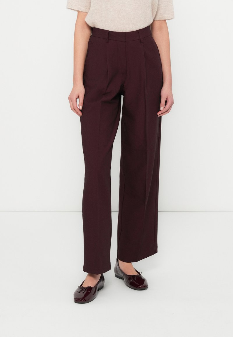 JJXX JXELLIS WIDE PANTS - Trousers - cabernet/black - Zalando