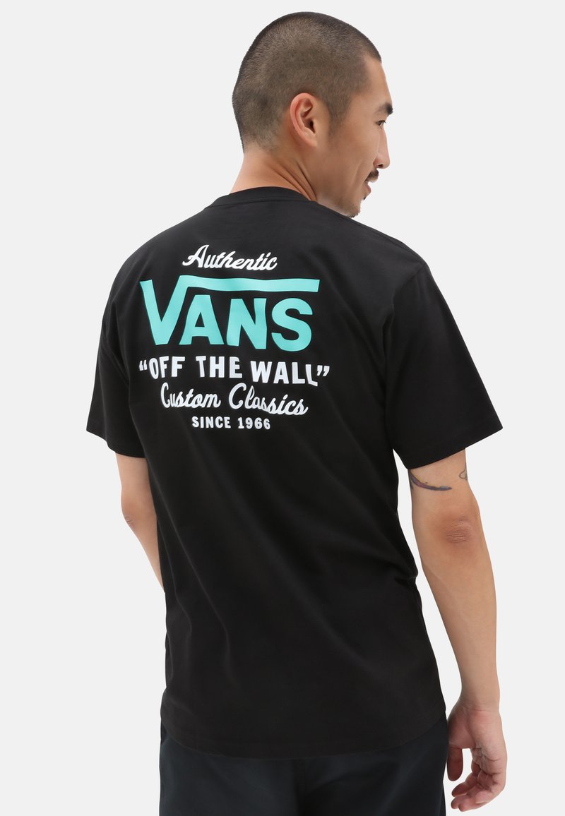 Vans MN HOLDER ST CLASSIC - Camiseta estampada - black/negro metalizado ...
