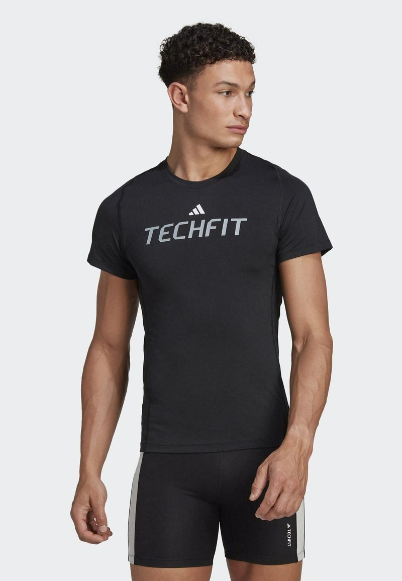 adidas Performance TECHFIT GRAPHIC - T-Shirt print - black/schwarz ...