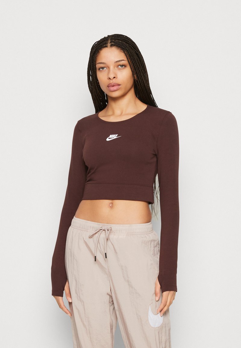 Nike Sportswear Crop Camiseta De Manga Larga Earth Marrón Zalando Es