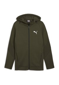 Puma EVOSTRIPE FULL-ZIP - Zip-up sweatshirt - dark olive/green - Zalando