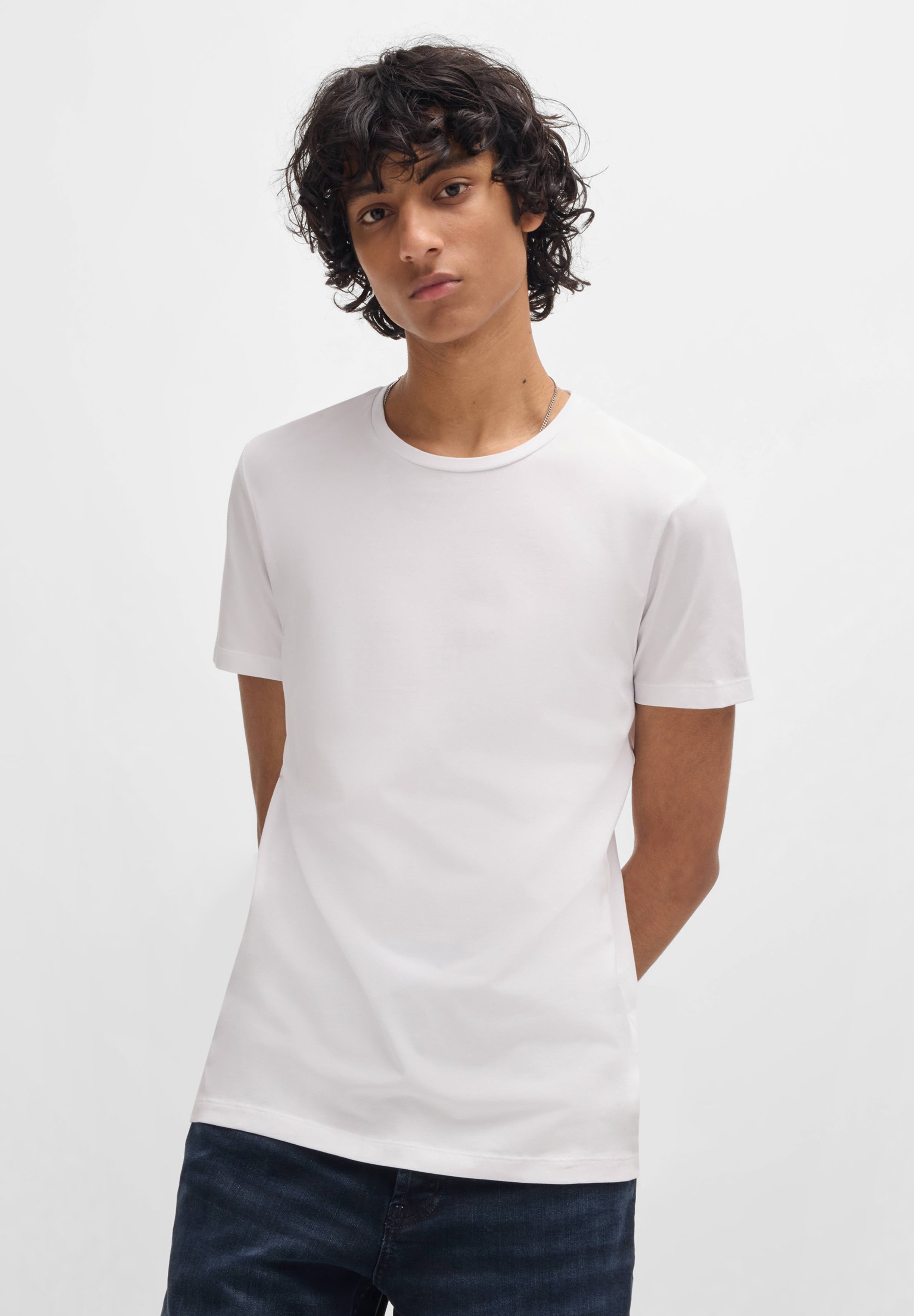 HUGO ROUND T shirt basique black white noir ZALANDO.FR