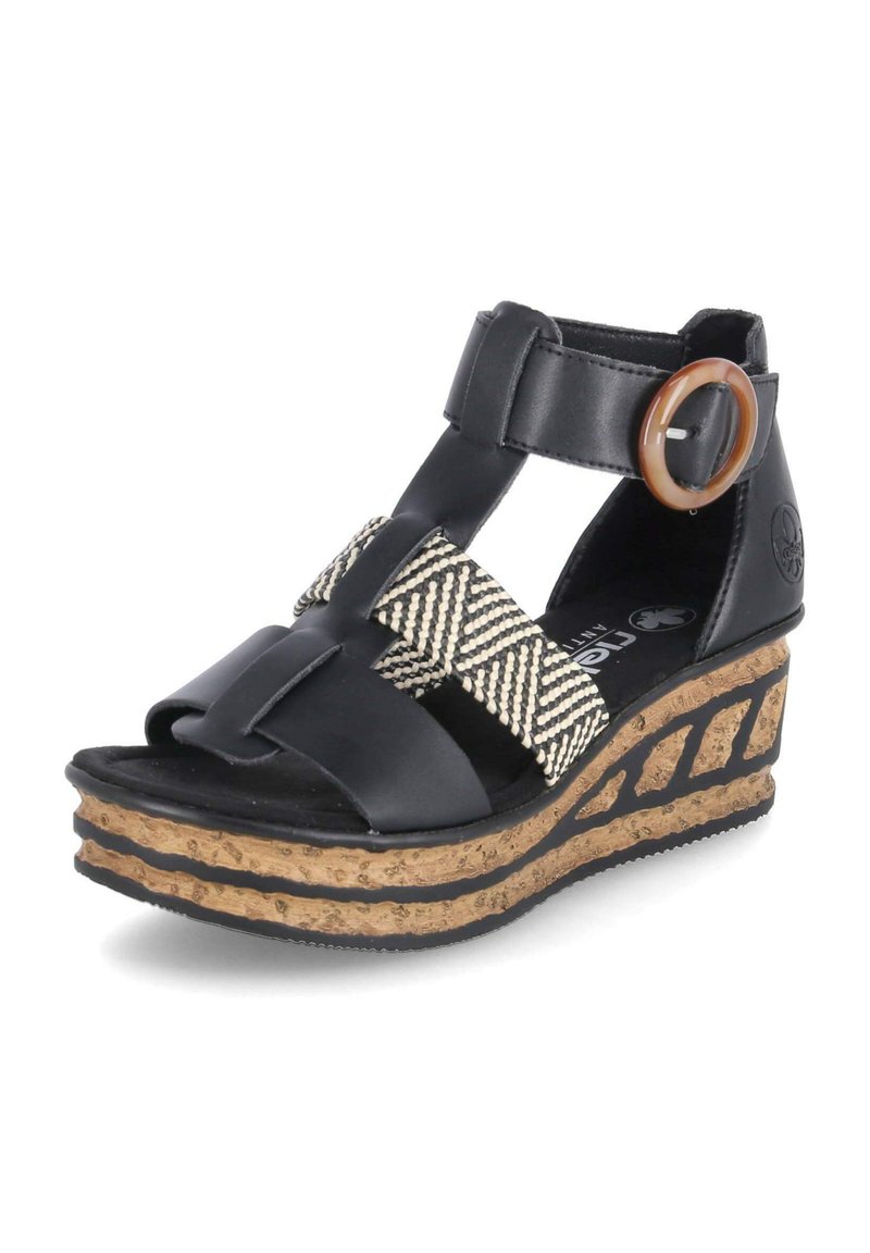 Rieker Wedge sandals - schwarz/black - Zalando