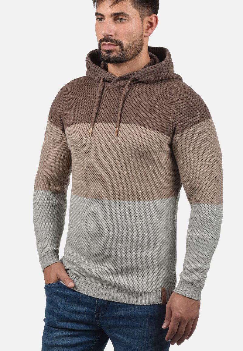 Solid ULBERTO - Hoodie - light brown/dark green - Zalando.ie