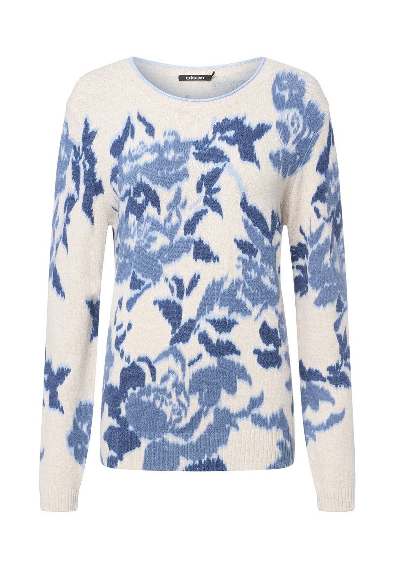Olsen HENNY - Strickpullover - blau/sand/blau - Zalando