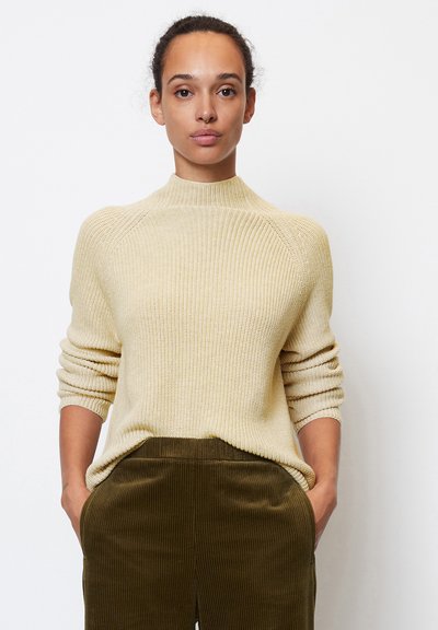 Weekday GRACE HALF ZIP SWEATER - Pullover - dirty white/beige - ZALANDO.CH