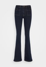 ONLY ONLPAOLA POCKET - Flared Jeans - dark blue denim/donkerblauw - Zalando.nl