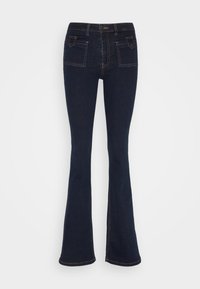 ONLY ONLPAOLA POCKET - Flared Jeans - dark blue denim/donkerblauw - Zalando.nl