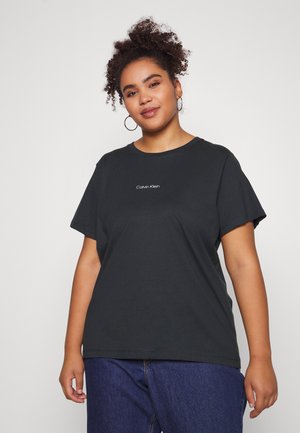 Calvin Klein Jeans Plus MONOLOGO V NECK TEE - T-shirt basique - bright white/blanc - ZALANDO.FR