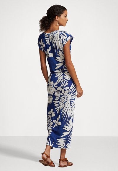 Polo Ralph Lauren SHORT SLEEVE DAY DRESS - Maxi-jurk - blue floral/blauw - Zalando.nl