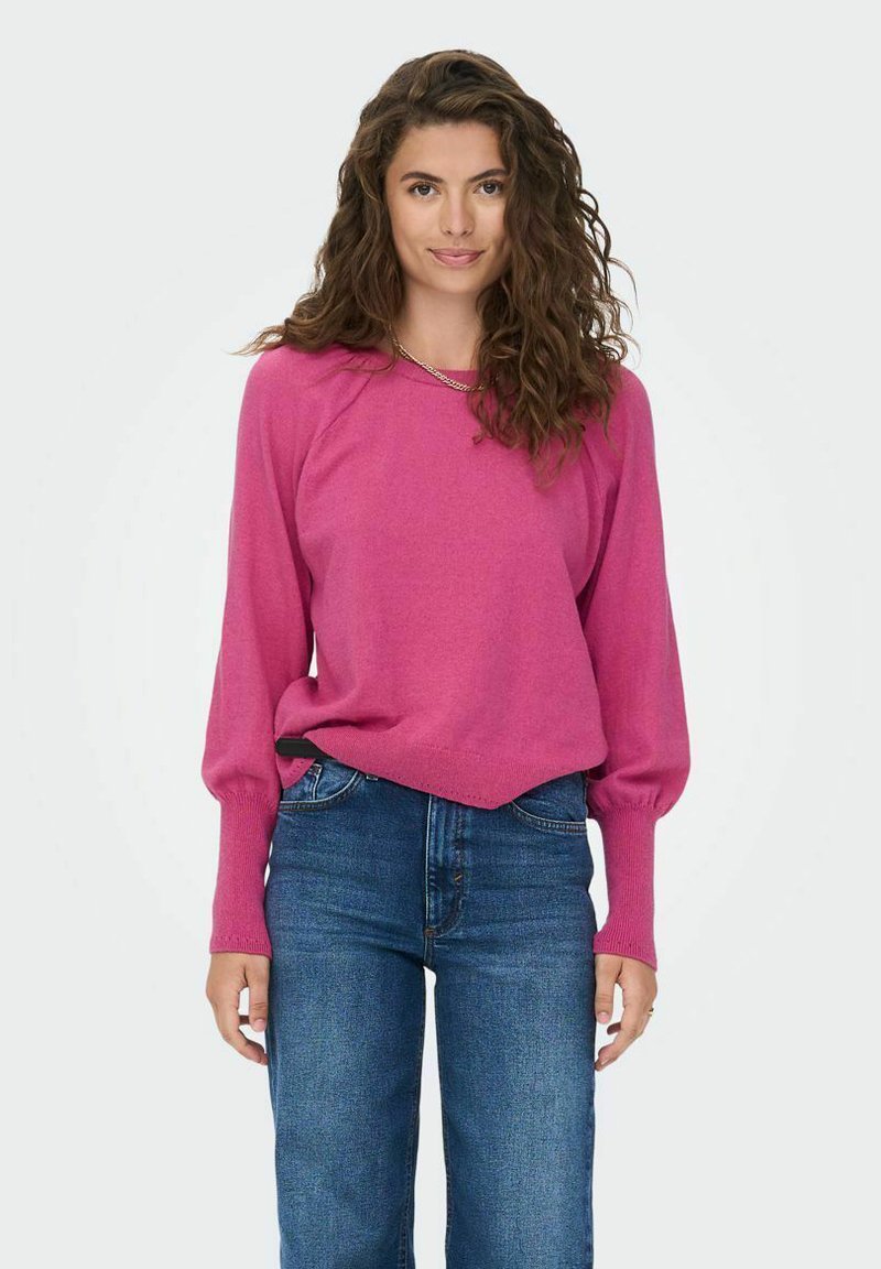 ONLY EINFARBIGER - Strickpullover - pink yarrow/pink - Zalando