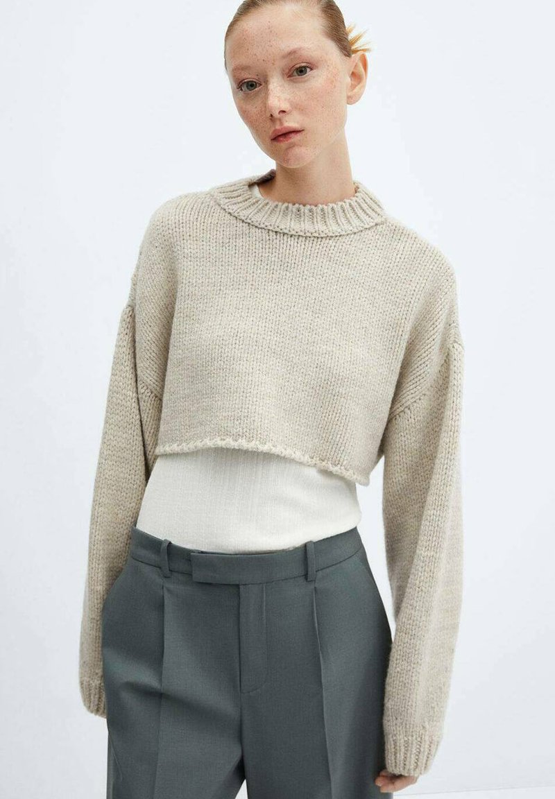 Mango PIANO - Jersey de punto - light pastel grey/tierra - Zalando.es