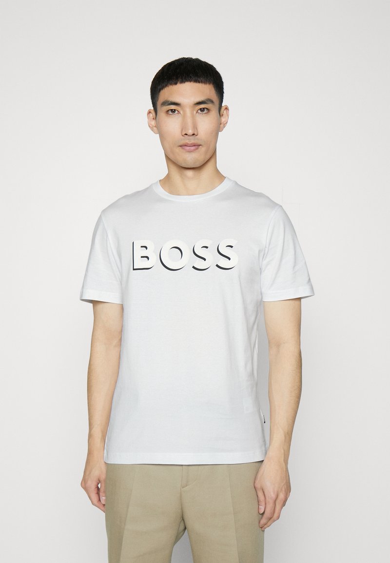 BOSS TIBURT - T-shirt med print - white/vit - Zalando.se