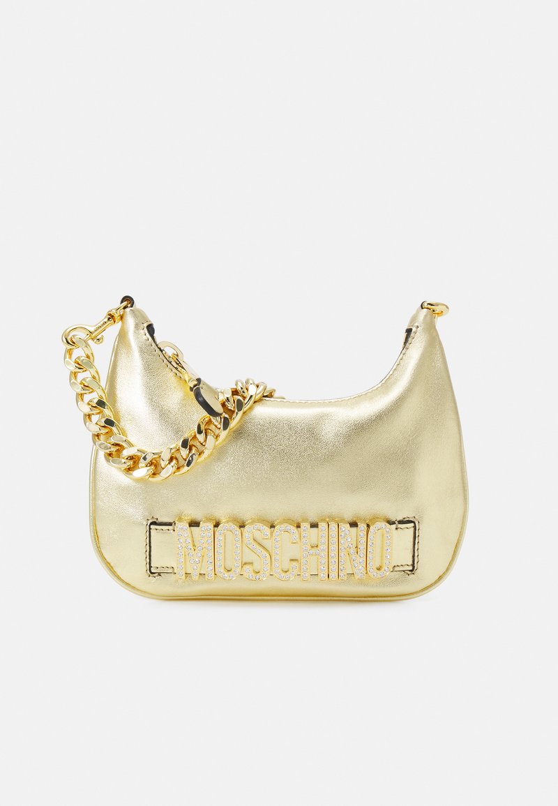 MOSCHINO LETTERING STRASS SHOULDER BAG - Handbag - gold/gold-coloured ...