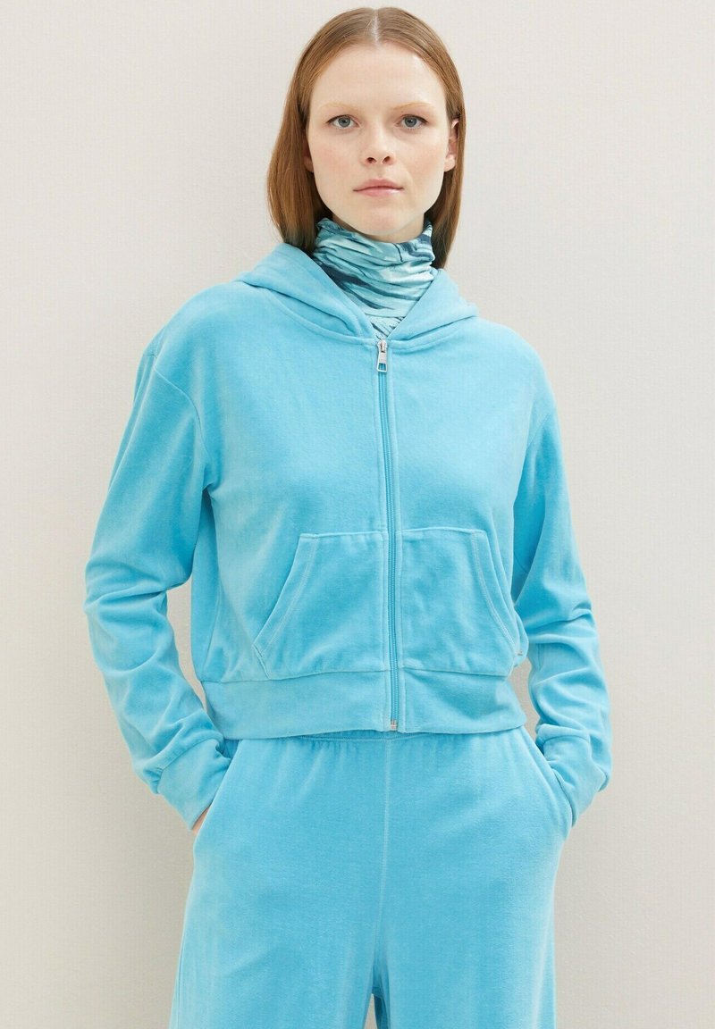 TOM TAILOR DENIM Sweat zippé - blue voltage/turquoise - ZALANDO.FR