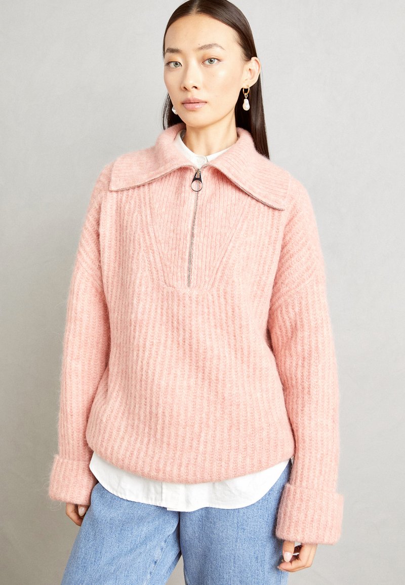 Mos Mosh THORA HIGHNECK - Strikkegenser - rose/lyserosa - Zalando.no