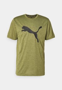 Puma TRAIN CAT TEE - Sport T-Shirt - olive green heather/oliv - Zalando.at