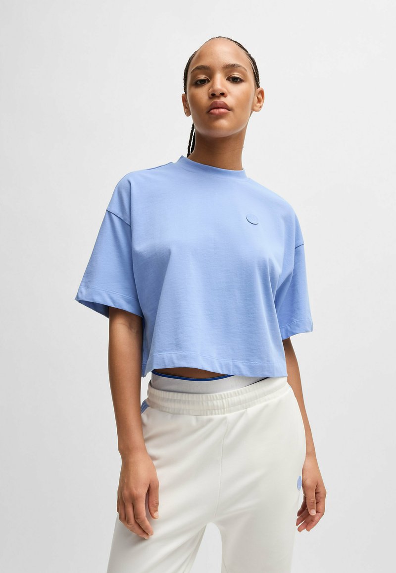 HUGO CROPPED - Basic T-shirt - blue sixteen/blue - Zalando.co.uk