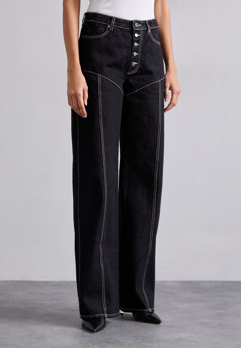 MARINE SERRE MOON LASER - Flared Jeans - black - Zalando