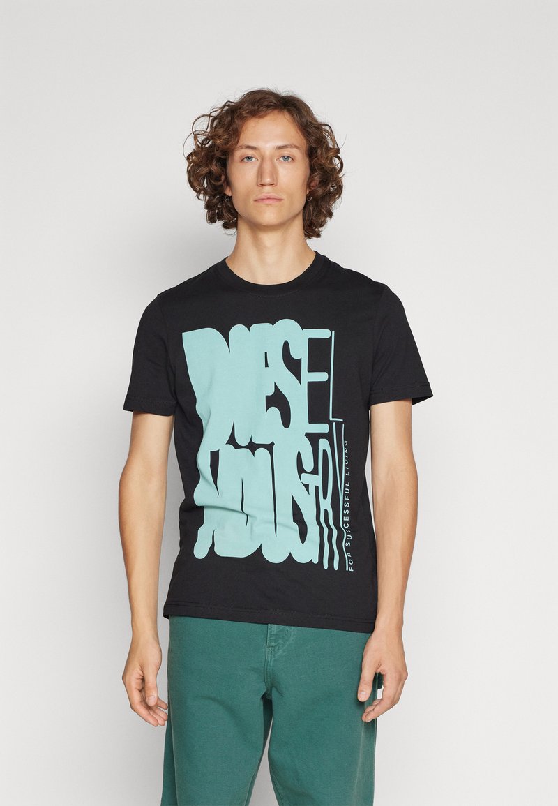 Diesel EGOR UNISEX - Print T-shirt - black - Zalando.co.uk