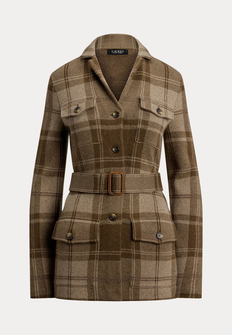 Lauren Ralph Lauren PLAID BELTED DOUBLE-KNIT BLAZER - Short coat ...