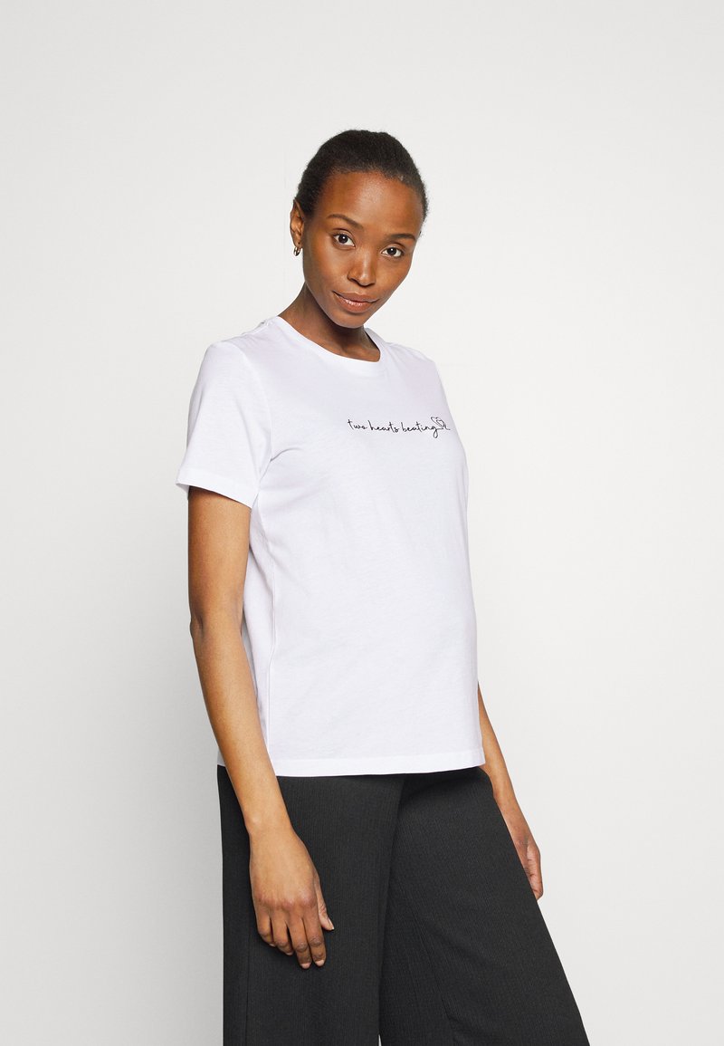 Even&Odd Maternity HATTIE TWO HEARTS BEATING - Triko s potiskem - white ...