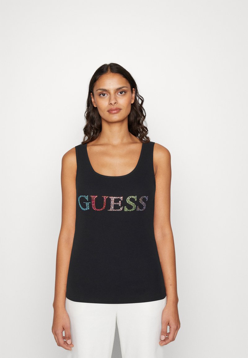 Guess COLORFUL LOGO TANK - Top - jet black/zwart - Zalando.nl